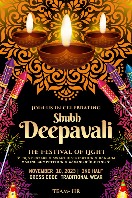 Copy of Diwali Celebration Invitation Template | PosterMyWall