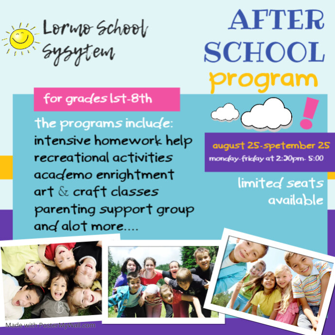 After School Club Activities Ad | PosterMyWall