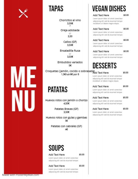Copia de Copy of MENU | PosterMyWall