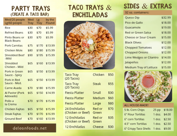 catering menu back 1-2025 | PosterMyWall