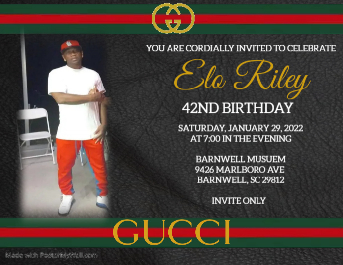 Copy of Gucci birthday invitation | PosterMyWall