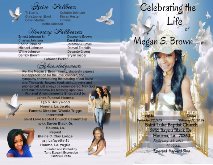 Copy of Copy of Copy of Funeral Program | PosterMyWall