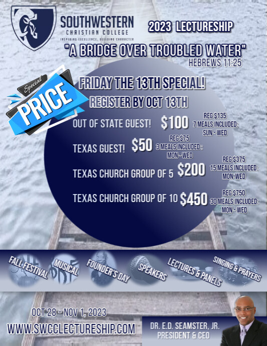 Copy of 2023 SWCC Lectureship Promo Flyer | PosterMyWall