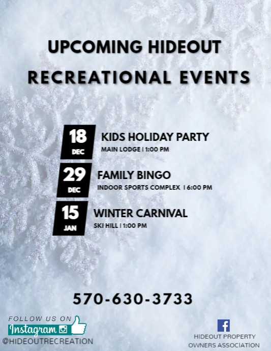 December Rec Events | PosterMyWall