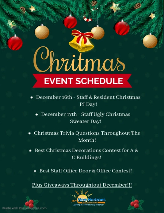 Christmas event schedule (1) | PosterMyWall