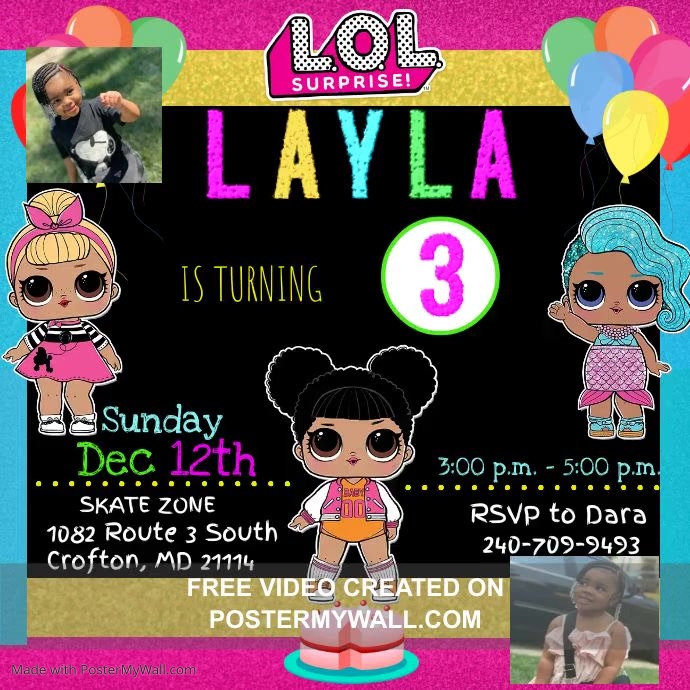 Layla's 3rd Bday! | PosterMyWall