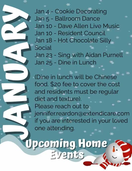 January Events Schedule Calendar Template | PosterMyWall