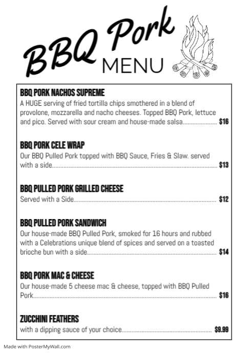 Burger grill menu card a4 printable (1) | PosterMyWall