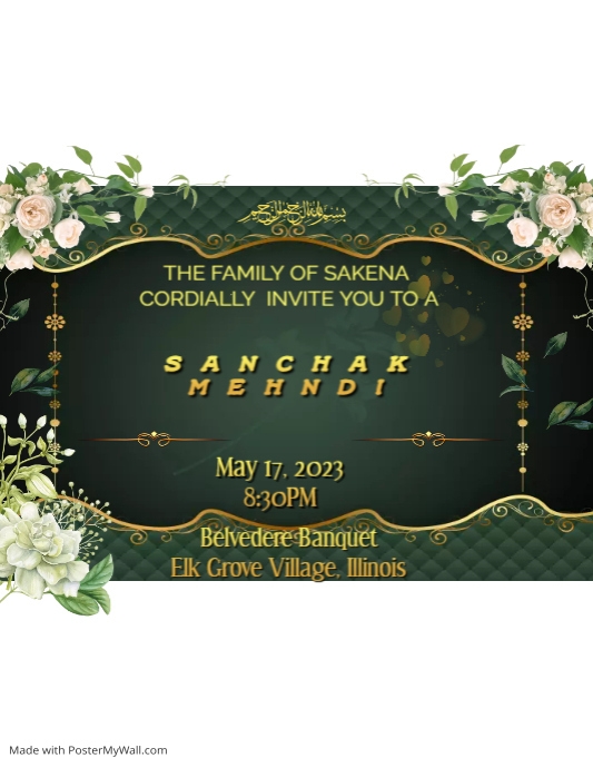 Muslim Wedding Invitation Banner | PosterMyWall