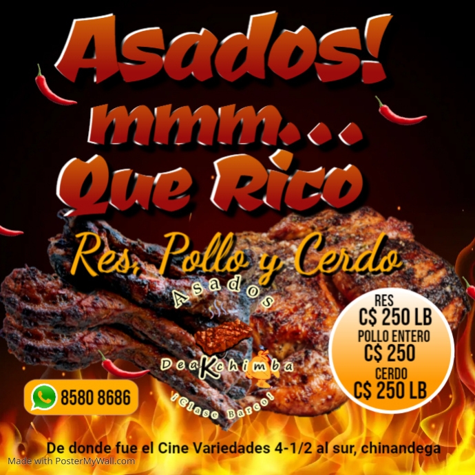 Copia de Grilled Pork Ribs Social Media Ad | PosterMyWall