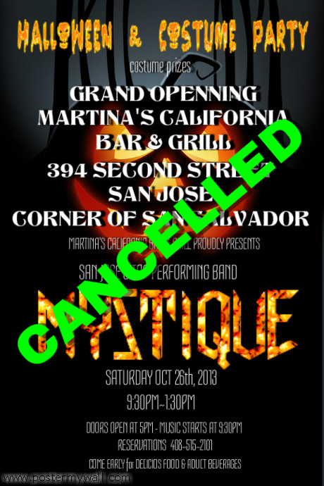 MYSTIQUE PERFORMANCE CANCELLED | PosterMyWall