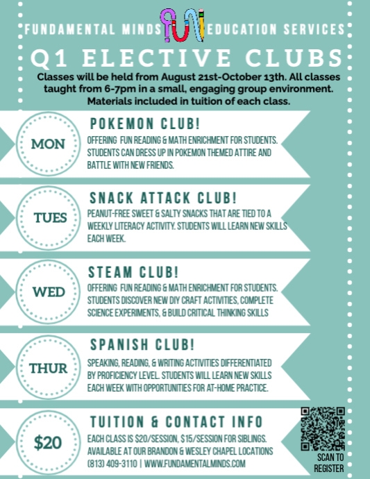 Q1 Electives 2023-2024 | PosterMyWall