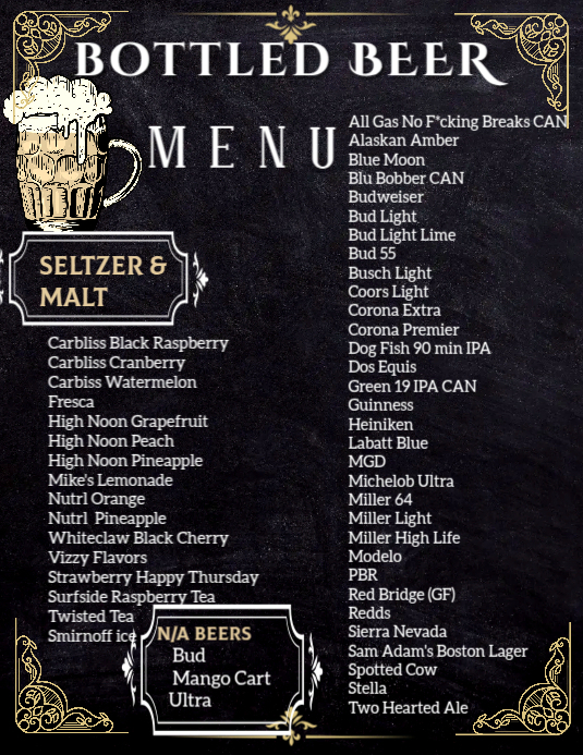 Vintage Beer Menu Flyer Template (1) | PosterMyWall