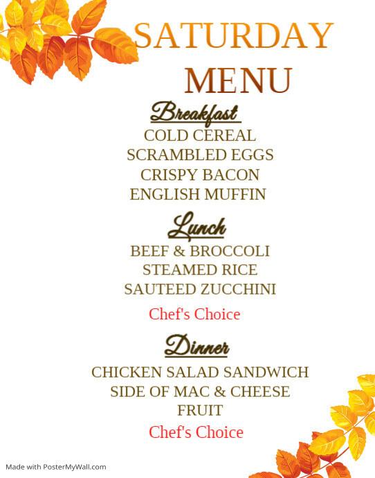 Autumn Menu Poster Wallboard | PosterMyWall