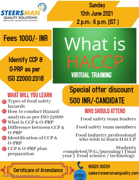 HACCP 1 D Awaren | PosterMyWall