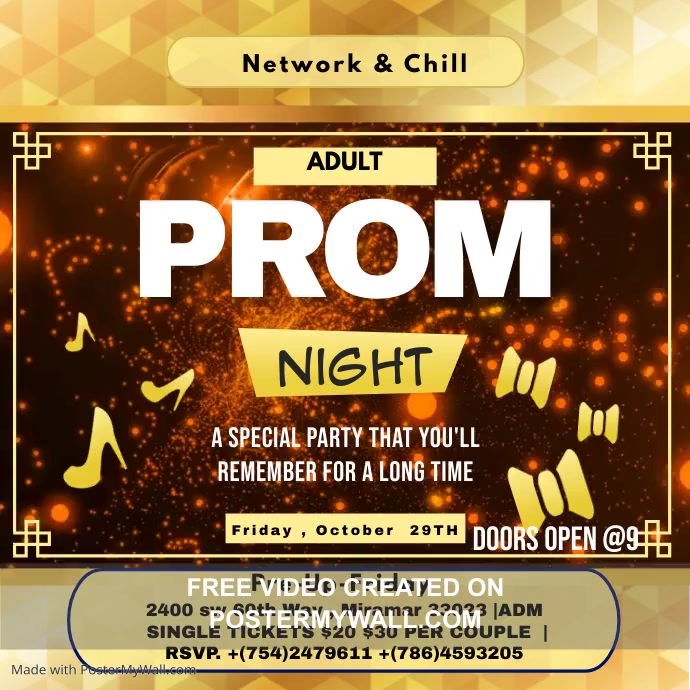 Copy of Copy of Gold Prom Night Invitation Square Video | PosterMyWall