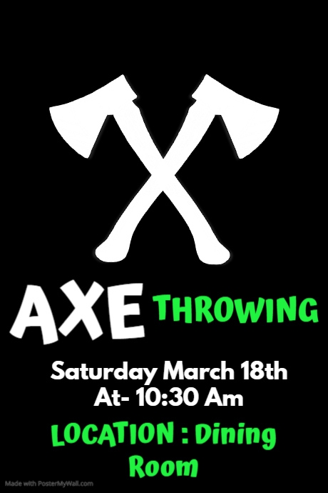 Template axe throwing | PosterMyWall