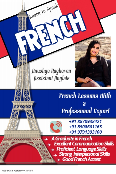 Copy of Learn French Flyer Template | PosterMyWall