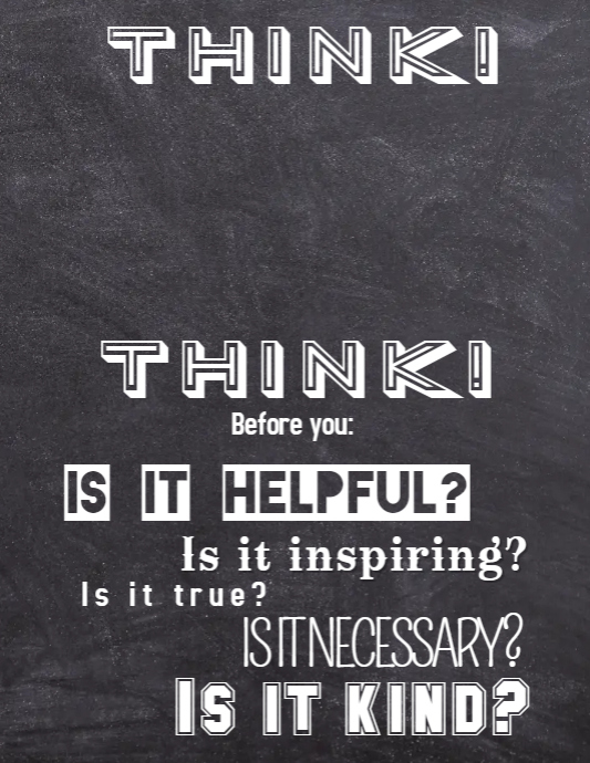 THINK Acronym Classroom Poster | PosterMyWall