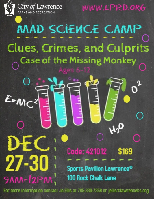 Mad Science Clues Camp | PosterMyWall