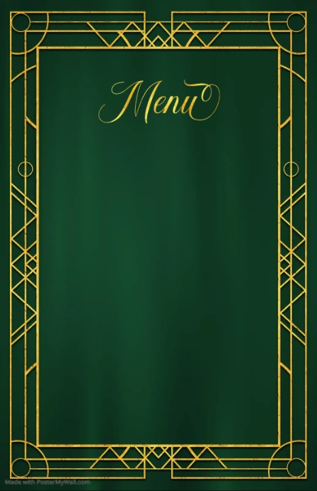 Copy of Antique Emerald Gold Frame Wedding Menu | PosterMyWall