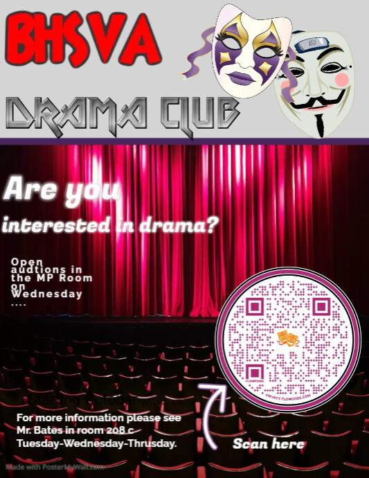 Purple high school drama club flyer (1) | PosterMyWall