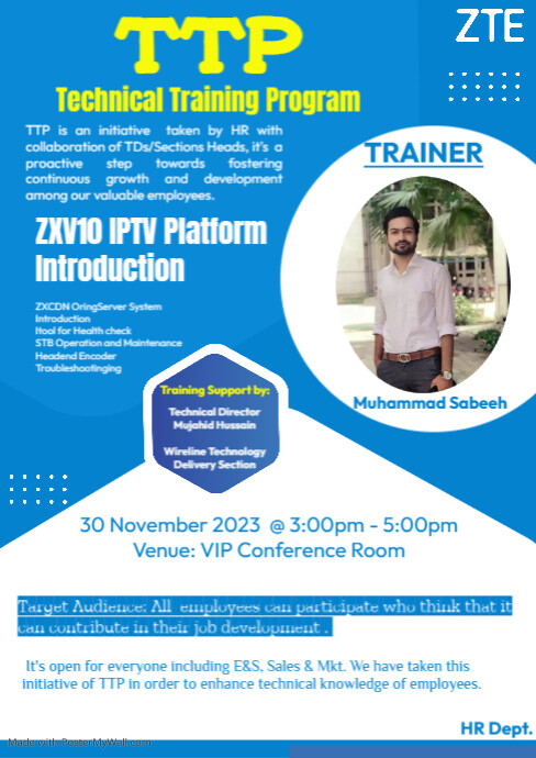 Copy of ZTE TTP Muhammad Sabeeh | PosterMyWall