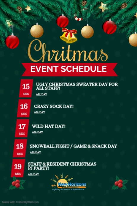 Christmas event schedule | PosterMyWall