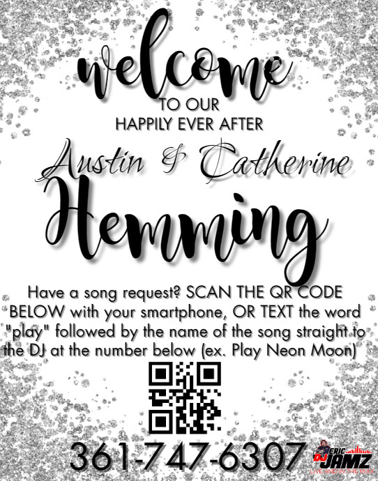 Silver Glitter Wedding Welcome Sign | PosterMyWall