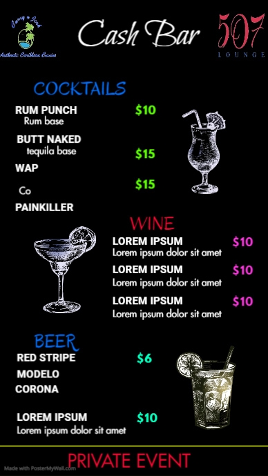 Drinks Menu | PosterMyWall