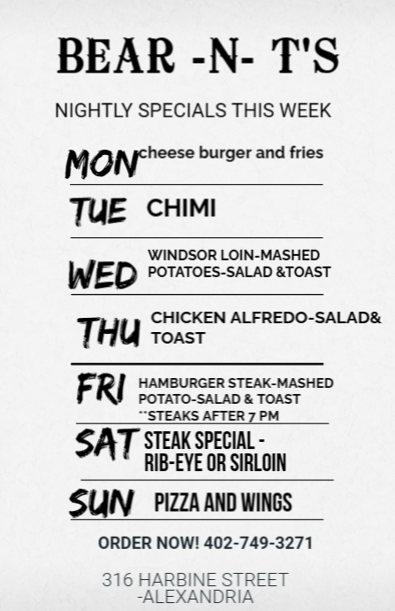 Copy of Daily Specials Menu Tabloid template | PosterMyWall