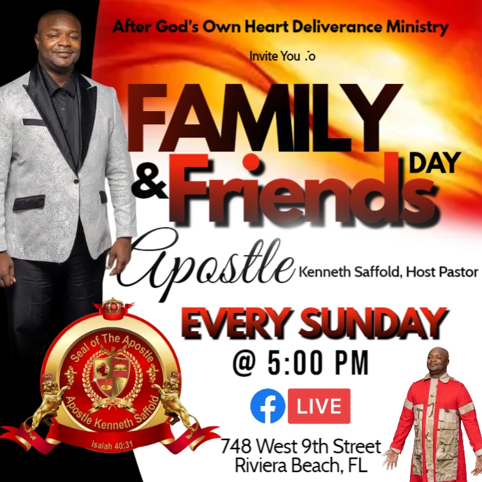 Apostle Saffold Family & friends | PosterMyWall