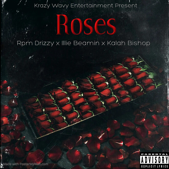 Copy of red roses love rap mixtape cover art template | PosterMyWall