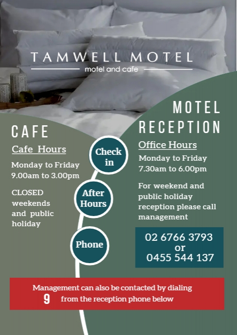 Copy of Reception desk Motel sign | PosterMyWall