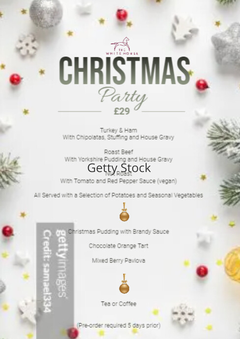 Christmas Function Menu 2 Course £29 | PosterMyWall