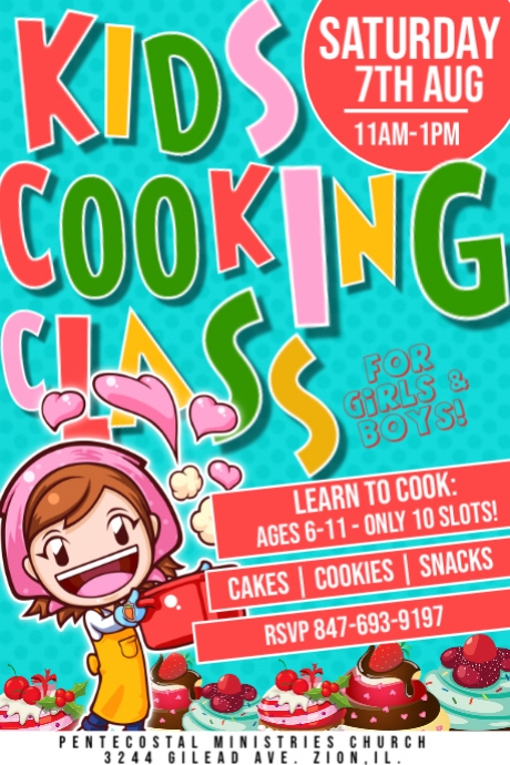 Copy of Kids Cooking Classes Poster | PosterMyWall
