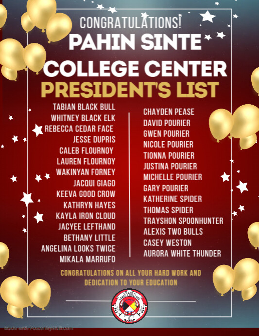 FA23 President's List | PosterMyWall