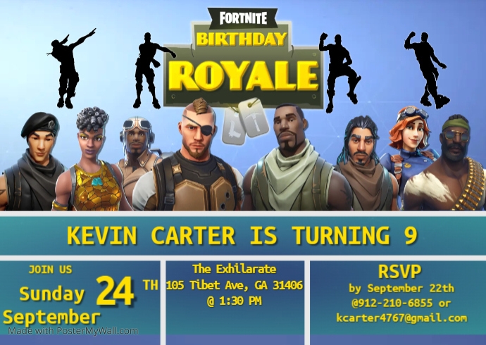 Fortnite Birthday | PosterMyWall