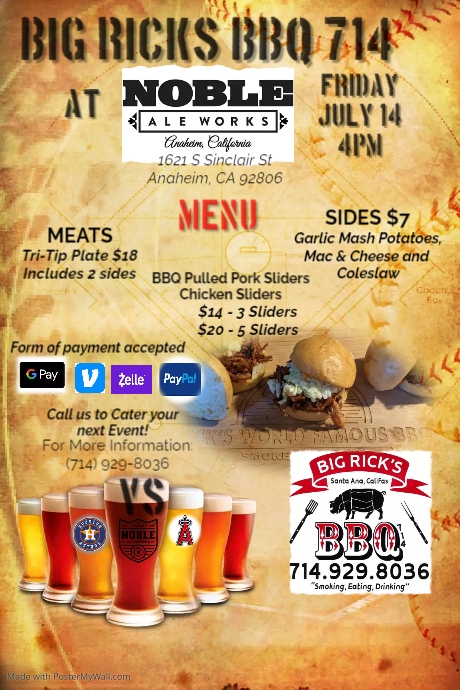 Noble 7/14 | PosterMyWall