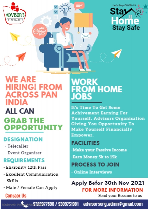 Copy of Copy of We Are Hiring, Work from Home Jobs, Job Flyer ...