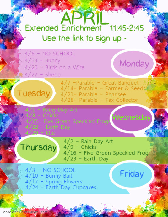 Copy of April Upcoming Events | PosterMyWall