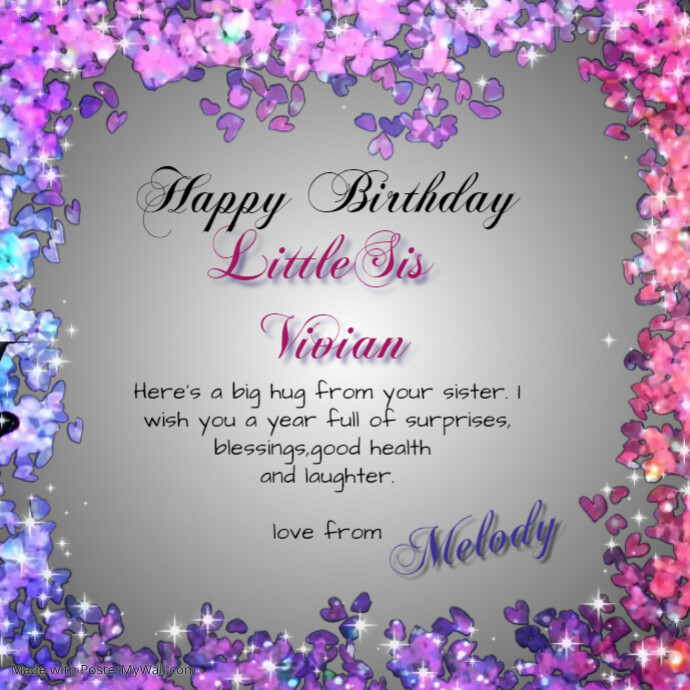 Sis Happy Birthday | PosterMyWall