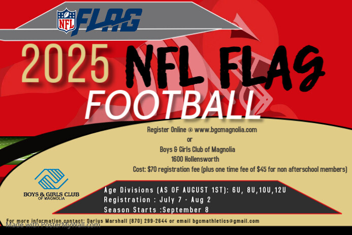 ThePHMFA flag football sign up flyer | PosterMyWall