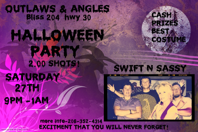 Halloween party at OUTLAWS & ANGELS OCT 27TH | PosterMyWall