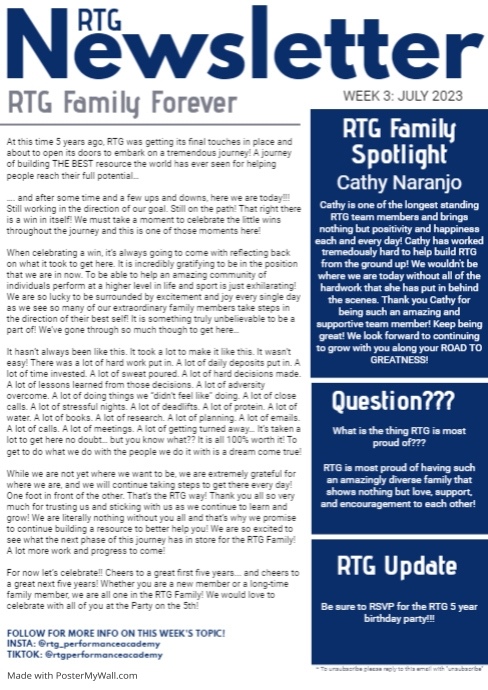 Orange Custom Branded Newsletter Page | PosterMyWall