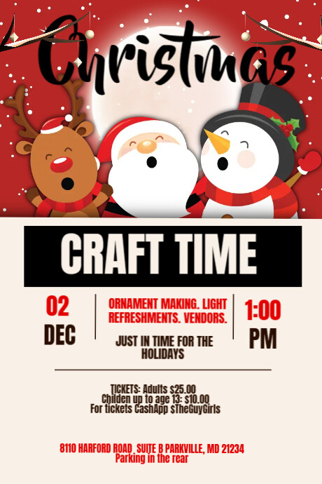 UPDATED CHRISTMAS CRAFT FLYER | PosterMyWall