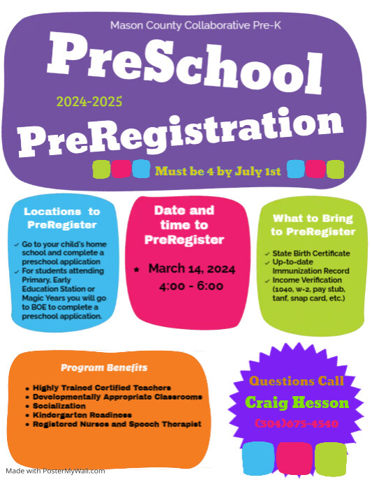 Preschool Registration | PosterMyWall