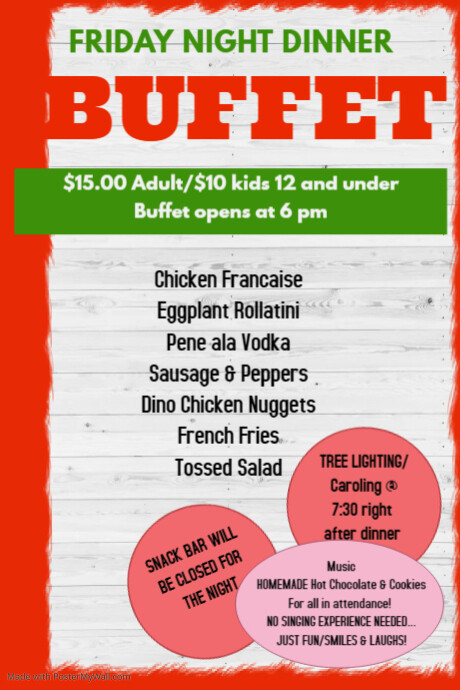 Copy of Pasta Buffet Poster Template (2) | PosterMyWall