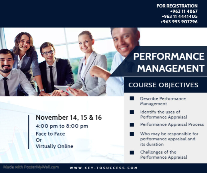 Blue Project Management Course Poster | PosterMyWall