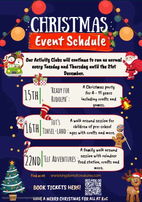 Christmas event schedule | PosterMyWall